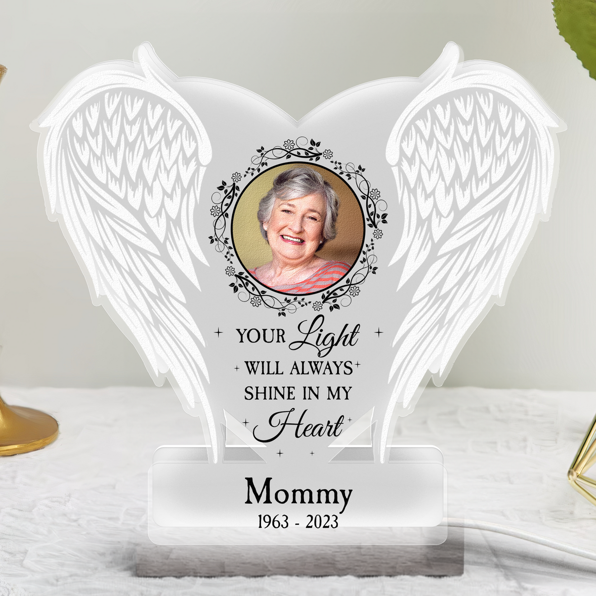 Your Light Will Always Shine In My Heart Memorial Gift - Personalized ...