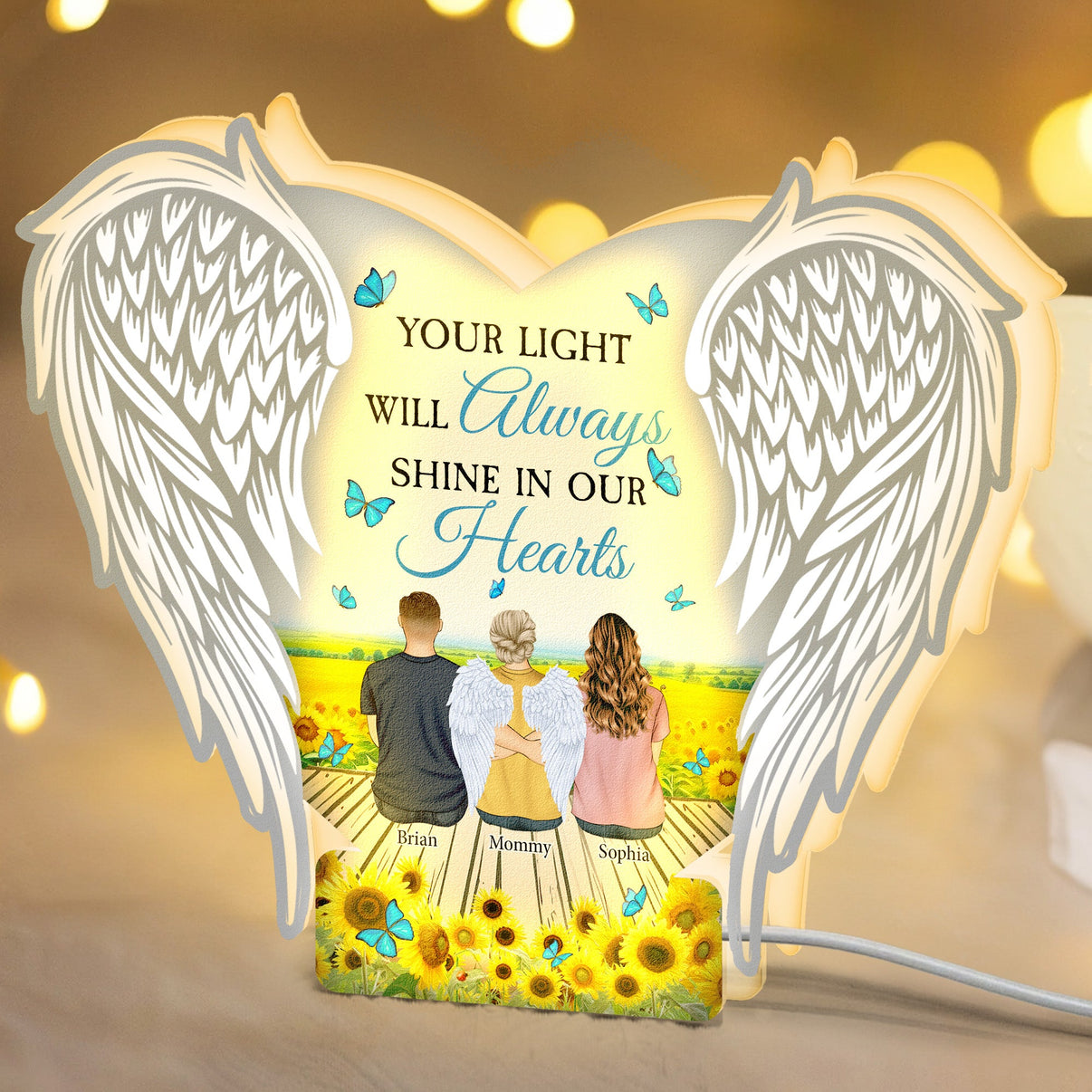 Your Wings Were Ready But Our Hearts Were Not - Personalized Light Box ...