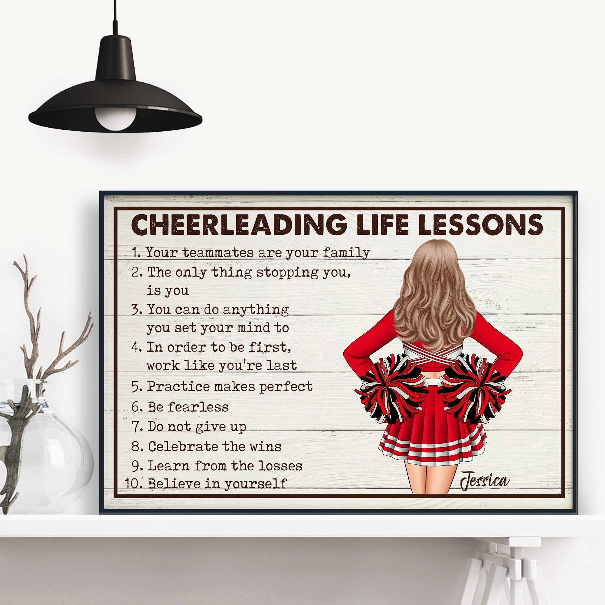 Cheerleading Life Lessons - Personalized Poster/Wrapped Canvas ...
